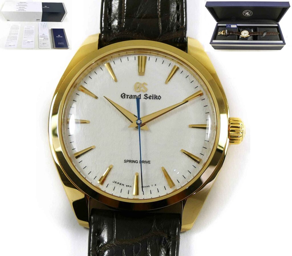 New Grand Seiko Elegance 18k Yellow Gold SBGY002 Spring Drive 38.5mm ...