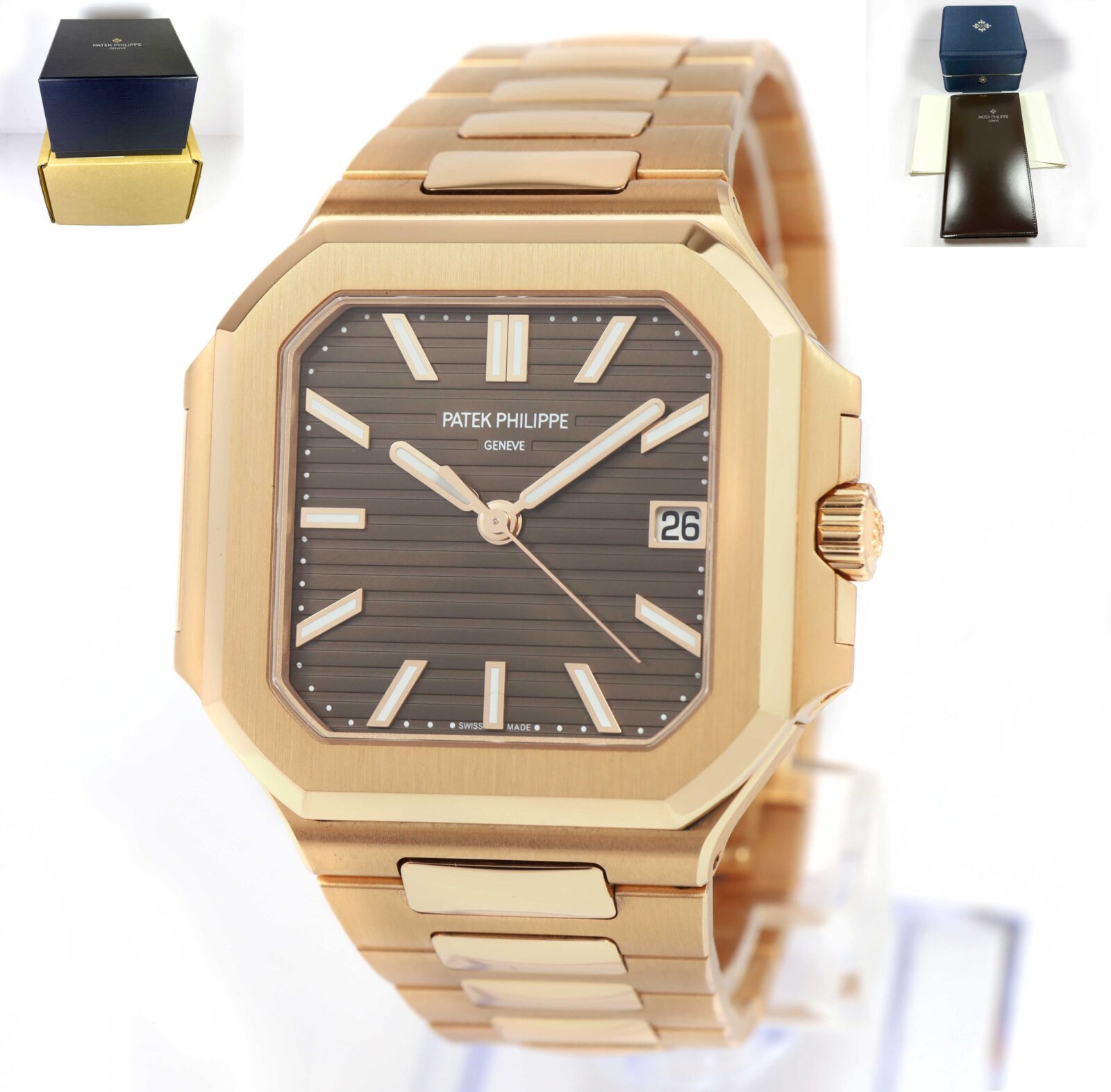 Patek Philippe Cubitus 7128/1R-001 40MM Brown Dial 18K Rose Gold Box Papers