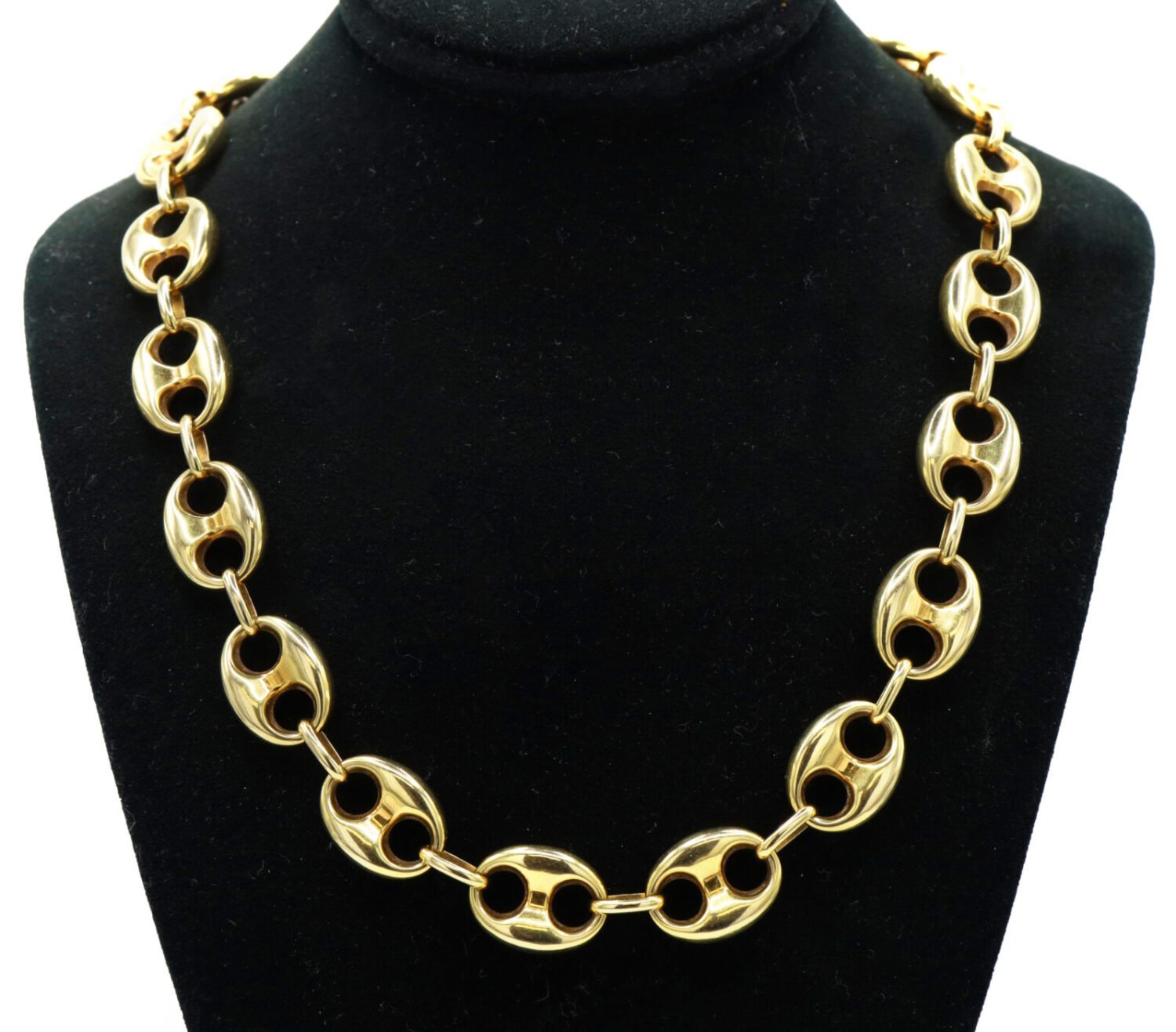 Gucci Puff Hollow Puffed Mariner 14K Yellow Gold Link Chain Men’s Necklace
