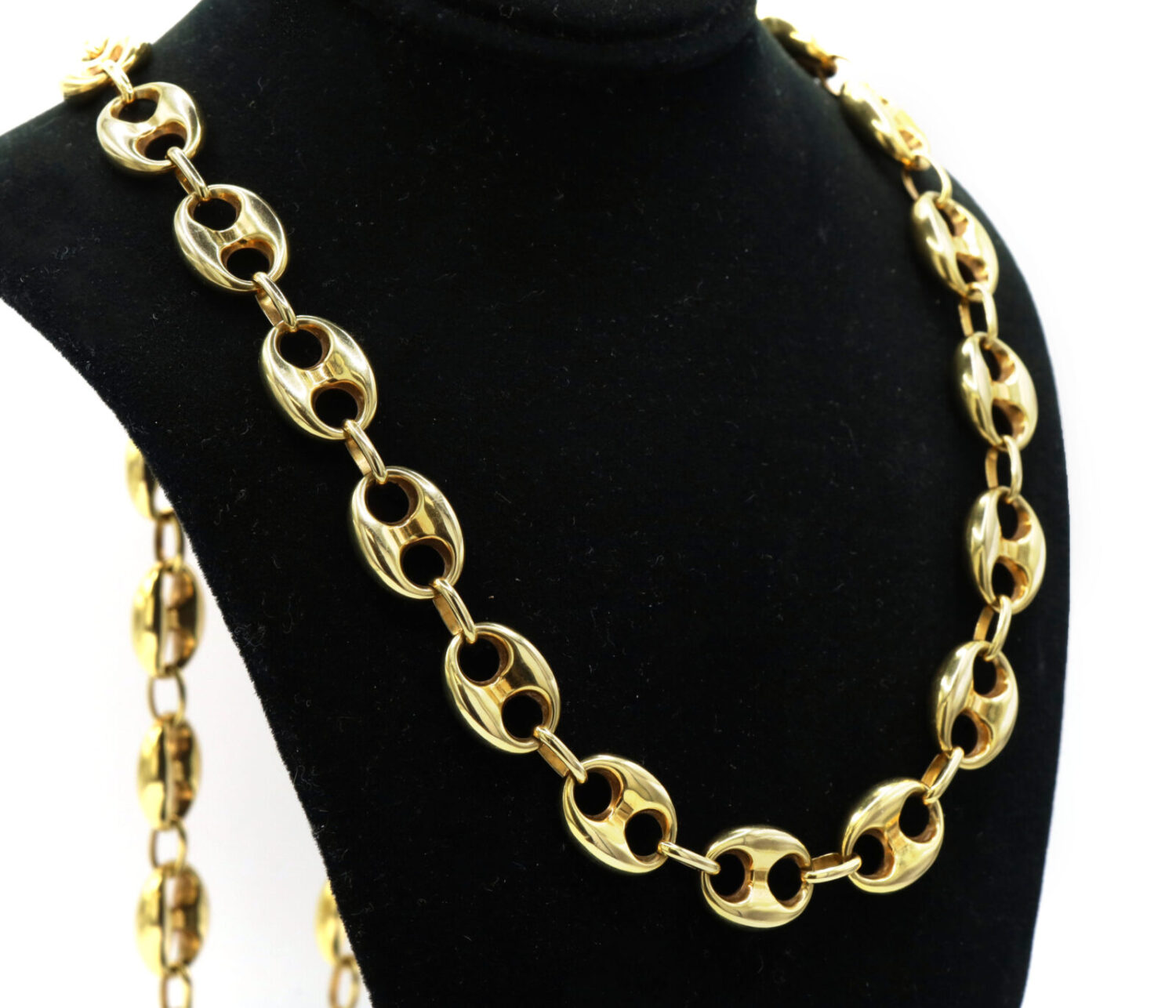 Gucci Puff Hollow Puffed Mariner 14K Yellow Gold Link Chain Men’s Necklace