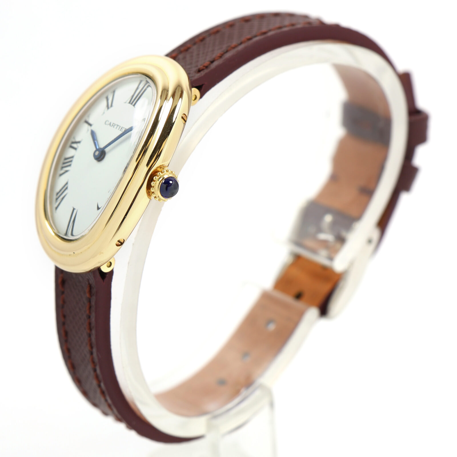 Ladies Cartier Baignoire 78094 22MM White Paris Dial 18K Yellow Gold